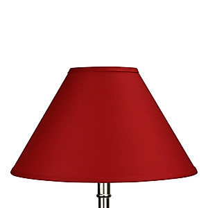 FenchelShades.com Lampshade 6" Top Diameter x 17" Bottom Diameter x 11" Slant Height with Washer (Spider) Attachment for Lamps with a Harp (Linen Rich Red)