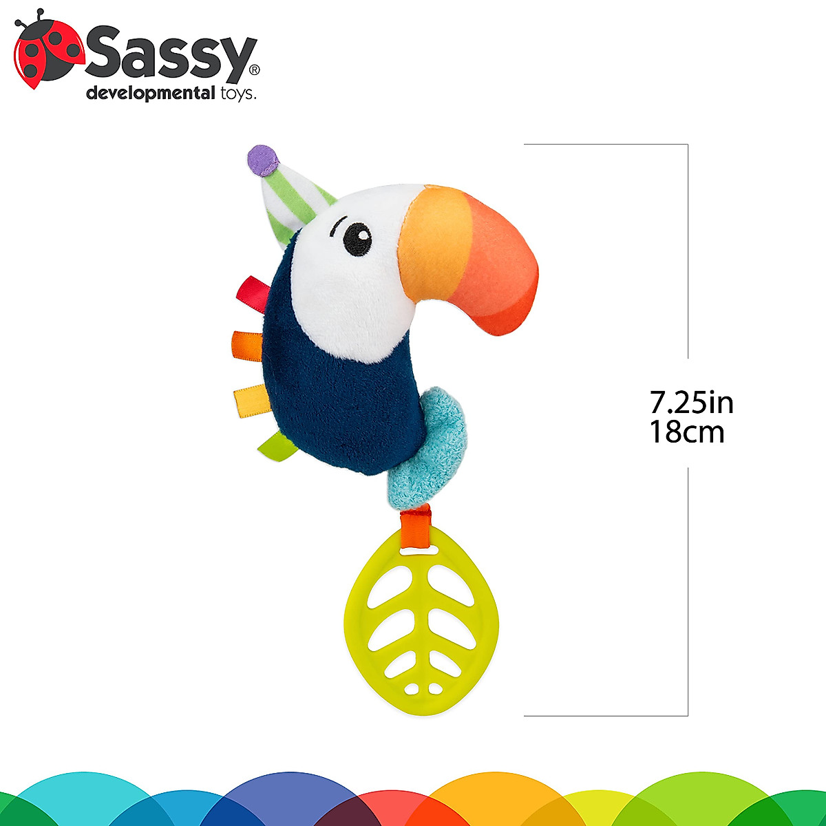 Sassy Toucan Chime | Hanging Developmental Chime Toy | for Ages 0+ Months and Up