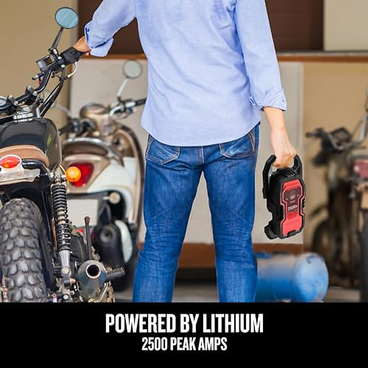 CRAFTSMAN 3-in-1 Lithium Jump Starter and Portable Power Pack, CMXCESM262 2500 Peak Amps, 12 Volts, 10.0L Gas, 8.0L Diesel Engines, for Motorcycles, Cars, SUV, Truck, and Boat Batteries