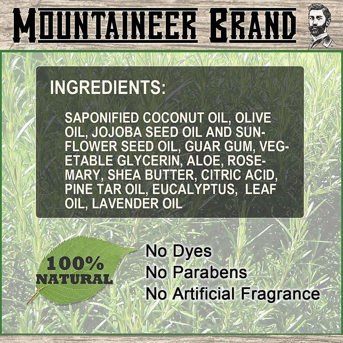 Mountaineer Brand Beard Wash For Men | 100% Natural Beard Shampoo | Thick Cleaning Softening Lather for Hair and Skin | Hydrate and Detangle | Grooming Treatment | WV Pine Tar Scent 4oz