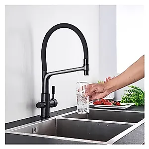 RTYUIE Black Water Filter Kitchen Faucet Hot and Cold Water Mixing Faucet 4-Color Pure Water Faucet Kitchen Filter Faucet Water Purifier Faucet Easy to Install and Smooth Water Flow