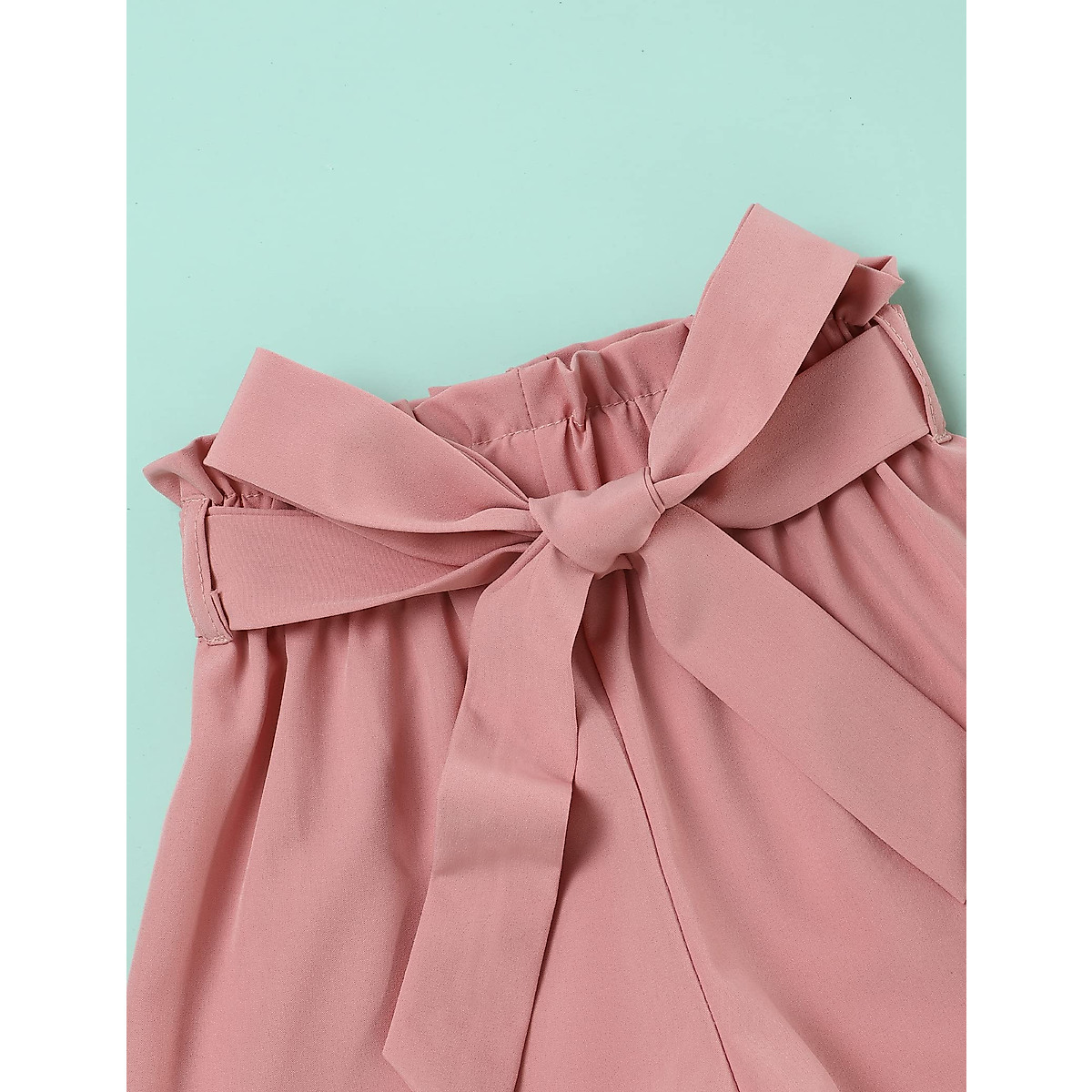 oklady Toddler Girl Clothes Ruffle Floral Embroidery Shirt and Shorts Set (Pink-A, 3-4 T)