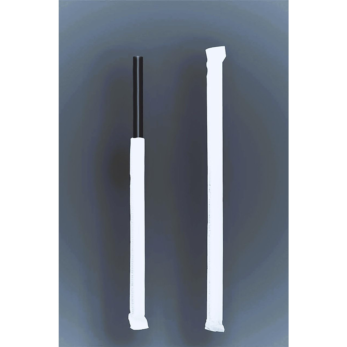 Concession Essentials Jumbo 7.75" Black Plastic Straws - Paper Wrapped Pack of 500