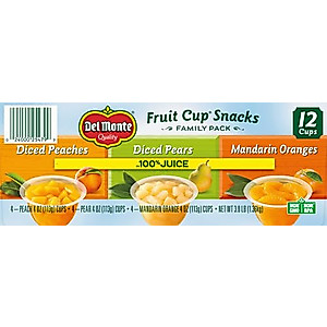 Del Monte Fruit Cup Snacks In Juice, 4 Oz, 12 Ct