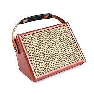 summina 15W Portable Acoustic Guitar Amplifier Amp BT Speaker with Microphone Input Supports Volume Bass Treble Control Reverb Effect Built-in Rechargeable Battery