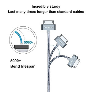 Froggen 30 Pin USB Sync Charging Cable Compatible with iPhone 4/4s, iPhone 3G/3GS, i-Pad 1/2/3, i-Pod 3.2 FT