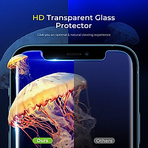 ORIbox Glass Screen Protector for iPhone 12 Pro Max, 3 Packs Anti-Scratch Eye-Protection HD Clear Tempered Glass Screen Protector