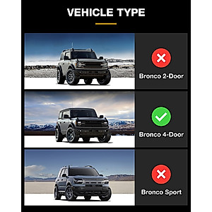 3W Floor Mats & Cargo Liner Fit for 2021-2024 Ford Bronco 4 Door, TPE All Weather Custom Fit Floor Liner 1st 2nd Row and Trunk Mat Full Set Car Mats, Black (Not for Bronco Sport & Rubberized Floor)