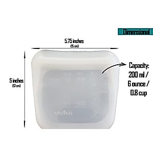 Platinum Silicone Reusable Breastmilk Bags | Snack Storage Bags, Dual Purpose, Set of 8, with Erasable Bag Marker | Breastmilk Collector and Saver, Breast Milk Freezer Storing Pouches by purifyou