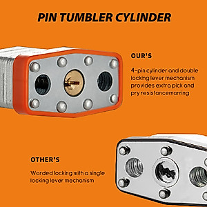 Padlock with Key, WULALACK 2 inch Wide Laminated Steel Keyed Padlock with Adjustable Shackle, Long Shackle Pad Lock with 2 Keys