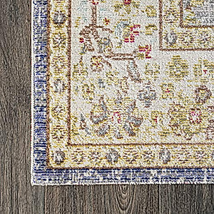 JONATHAN Y MDP304B-8 Alba Modern Faded Peshawar Indoor Area-Rug Vintage Glam Bohemian Easy-Cleaning Bedroom Kitchen Living Room Non Shedding, 8 ft x 10 ft, Grey