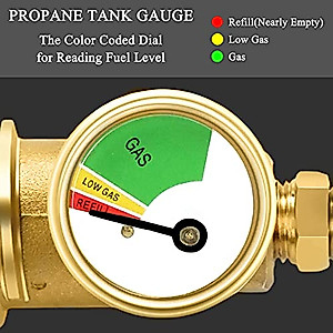 GCBSAEQ 12 Feet Propane Tank Extension Hose with Gauge, LP Gas Hose Leak Detector Replacement for Propane Tank QCC POL Fitting