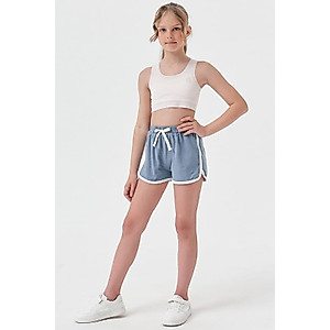 Baby Girls Boys Toddler 3 Pack Running Athletic Cotton Shorts, Kids Workout and Fashion Dolphin Summer Beach Sports (Yellow-Blue-Pink, 12-24 Months)