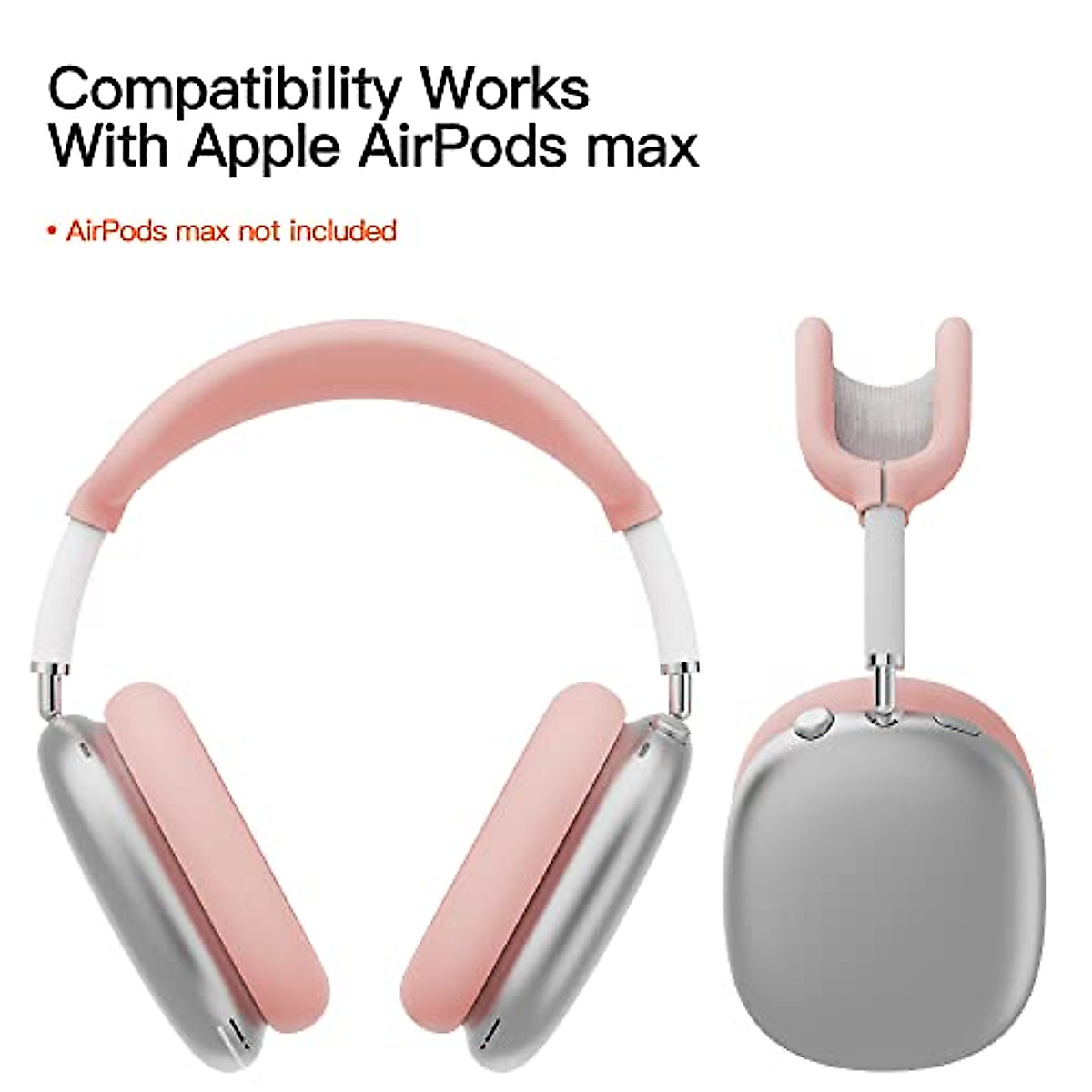 Tucana Silicon Cases Compatible for AirPods Max, Overhead Cover + Earcup Cover (Pink)