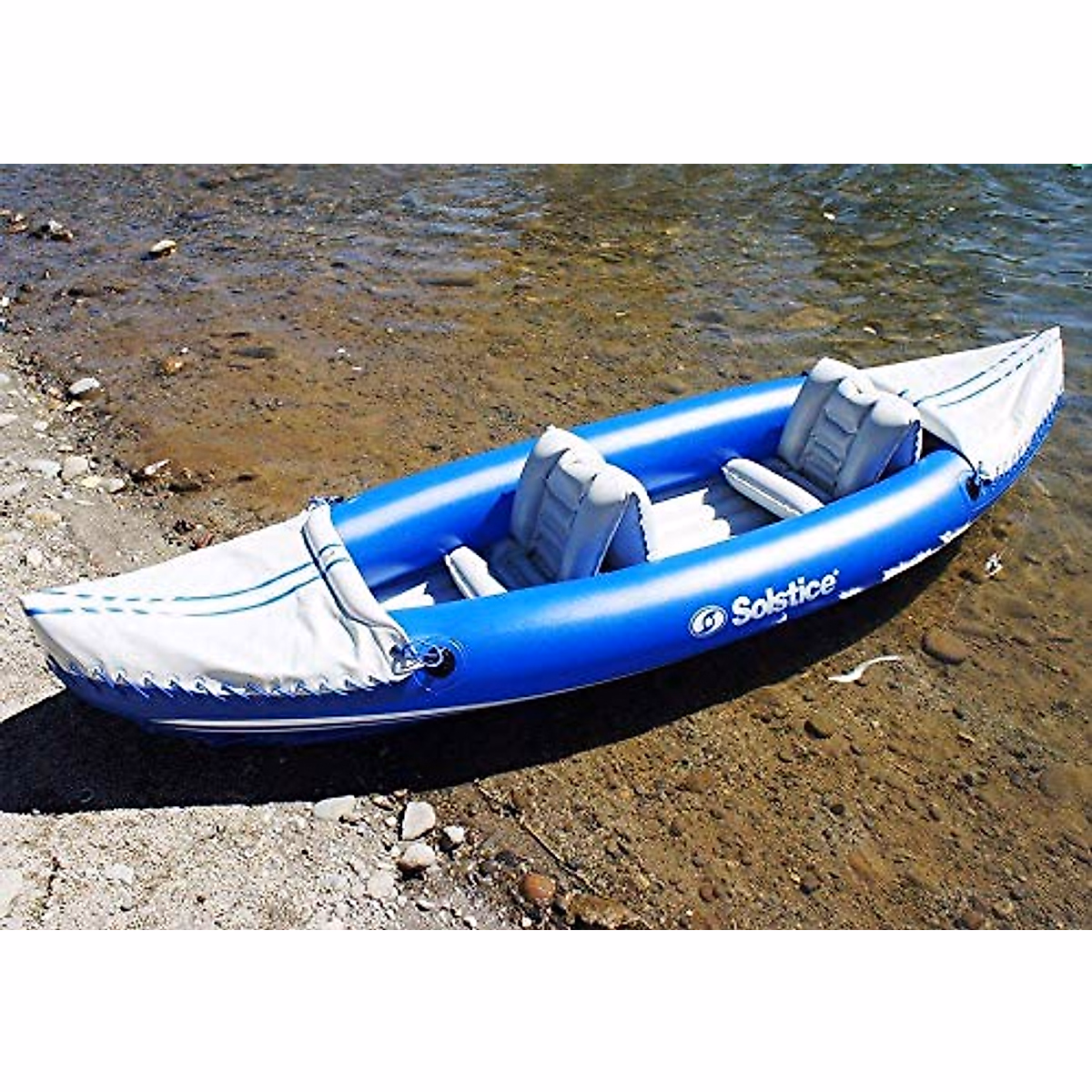 SOLSTICE Rogue 1 to 2 Person Inflatable Fishing Kayak Boat for Adults & Kids 10'6'' X 33'' | Tandem 2 Blow Up Seats & Spray Skirt | Reinforced K-80 26 Gauge PVC Material