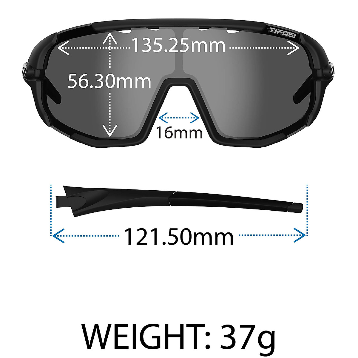 Tifosi Optics Sledge Sunglasses (Matte Black, Smoke/AC Red/Clear)