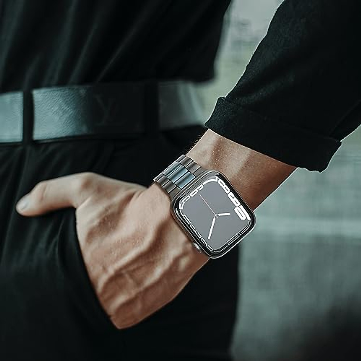 iiteeology Ultra 2 Band Compatible with Apple Watch 49mm 46mm 45mm 44mm 42mm, Upgraded Stainless Steel Wristband for iWatch Ultra & Series 10-1, Black/Blue