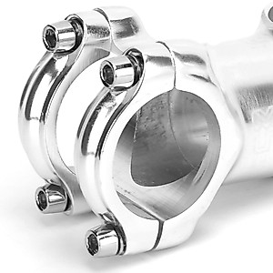 SUNGOOYUE Bike Stem Fits 31.8mm/1.3in Handlebar, Aluminum Alloy Handlebar Stem for Road Bikes Mountain Bikes Silver