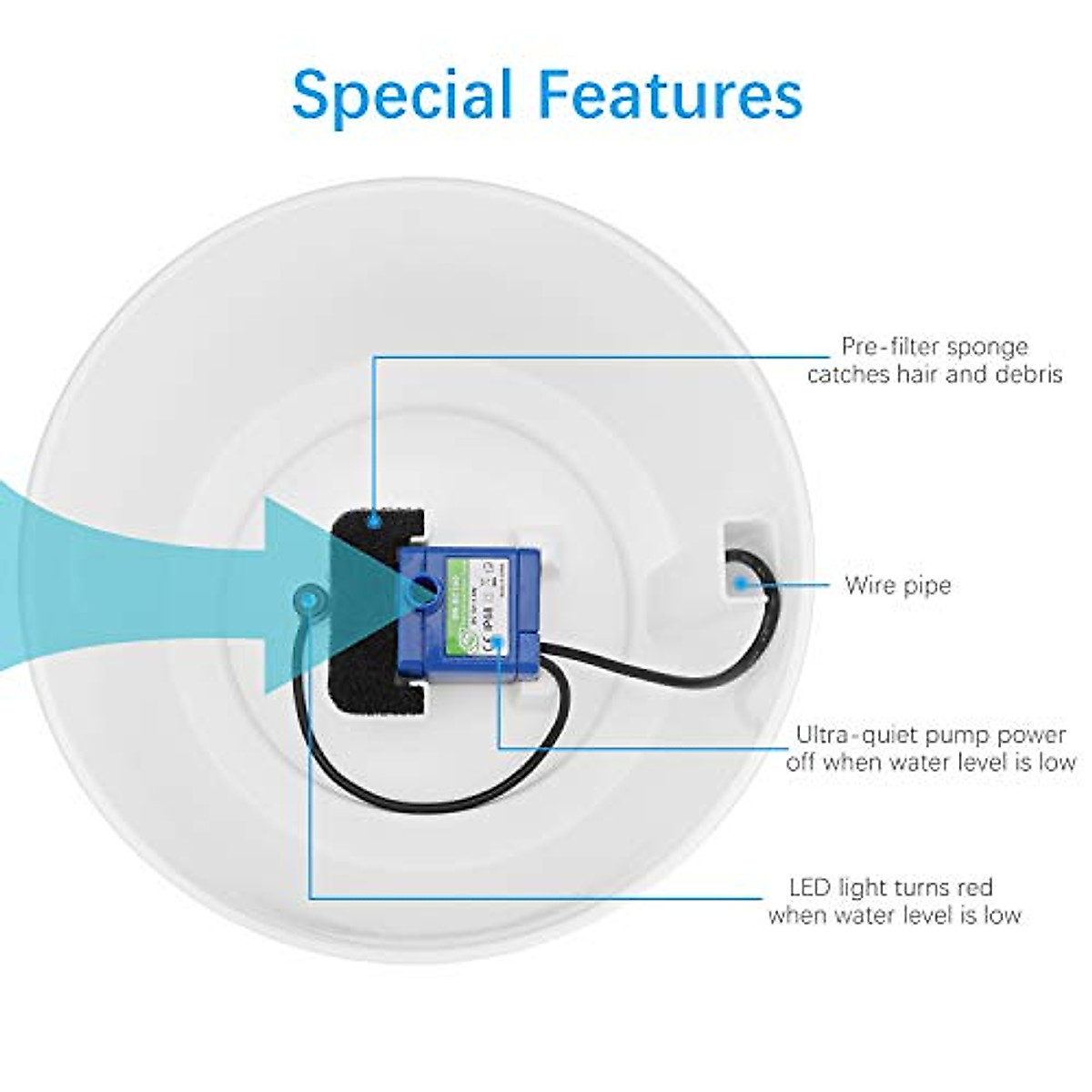 Wonder Creature Cat Fountain Filter, Sponger Foam Filter for Round and Cubic Stainless Steel Top Cat Fountain, for Crystal and Fantasy Cat Fountain, 4 Filters Pack, Cat Water Dispenser Foam Filter