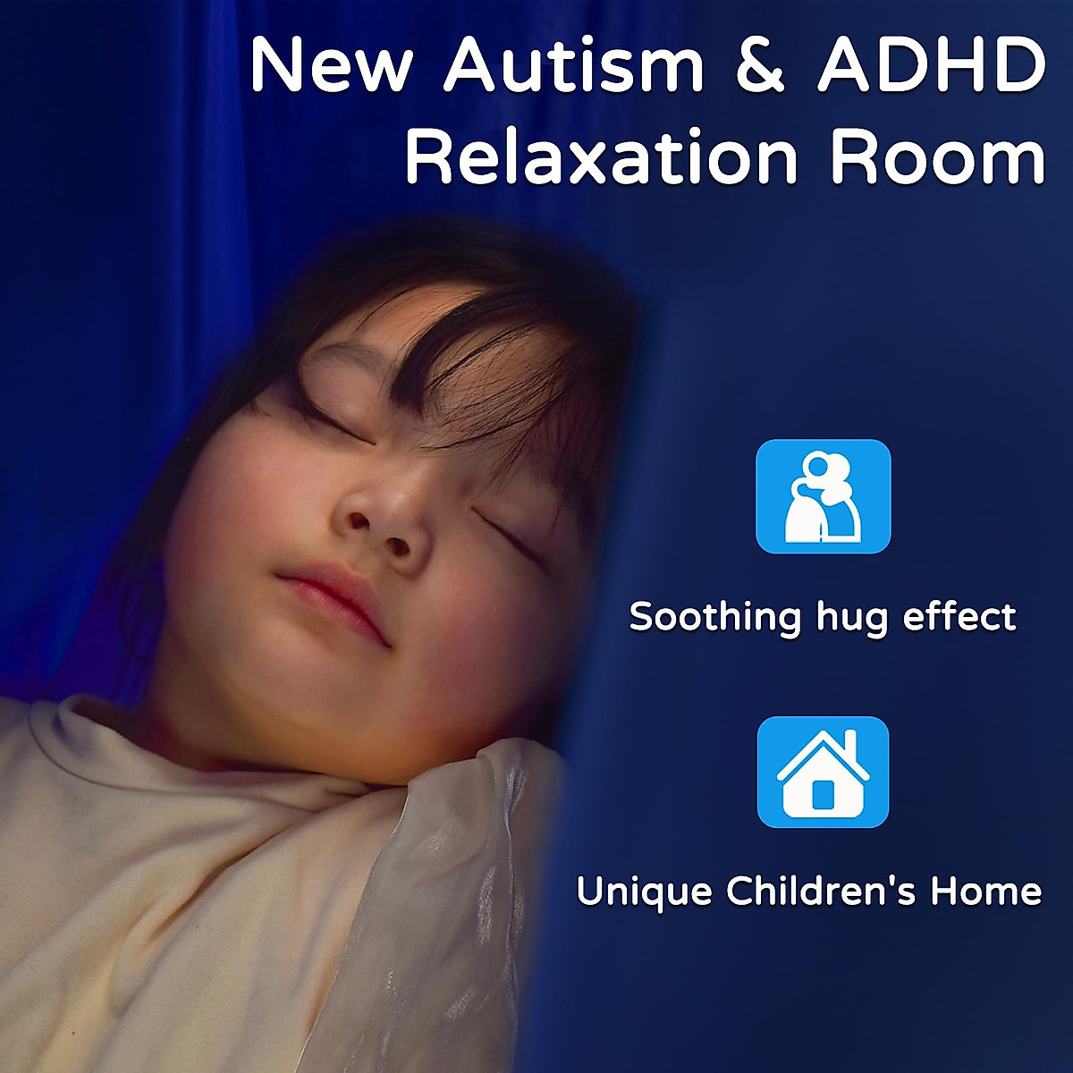 Sensory Swing for Kids Indoor & Outdoor Double Layer Therapy Cuddle Swing Hammock Chair with 360° Swivel Hanger Kit Adjustable Swing for Child and Adult with Aspergers Autism ADHD (Star Blue)