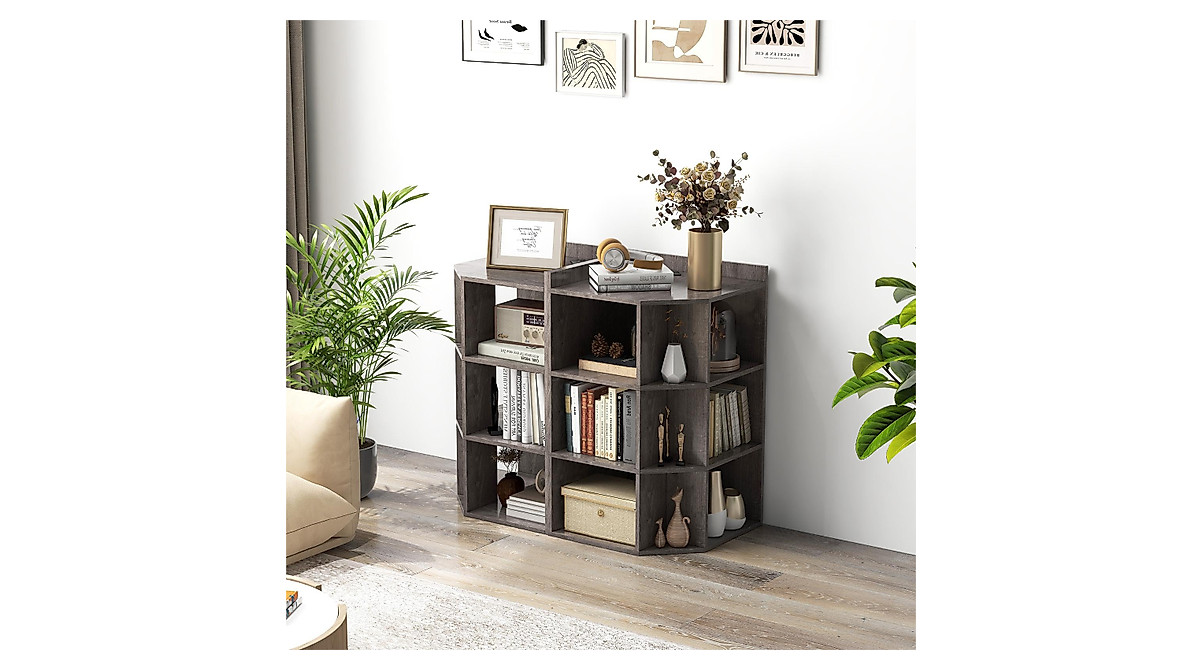 Byroce 9 Cube Corner Cabinet - Space-saving Storage & Charging Station