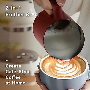 Milk Frother and Steamer, GREECHO 4 IN 1 Electric Milk Frother, 10.2oz/300ml Automatic Warm & Cold Milk Foamer for Coffee, Latte,Silent Operation & Automatic Shut-off, Viva Magenta Rose Red