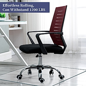 FARUIFETT Tempered Glass Chair Mat, 1/4" Thick 36" x 46" Office Chair Mat for Carpet Hardwood Floor, Heavy Duty Hard Chair Mat, Effortless Rolling, Easy Clean, Not Prone to Scratch