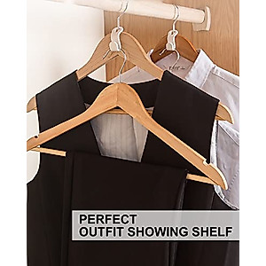 Venupple Clothes Hanger Connector Hooks, 50PCS Plastic Hanger Extenders for Clothes, Heavy Duty Cascading Connection Hooks Space Saving Organizer for Closet, Wardrobe, White