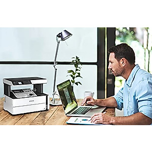 Epson EcoTank ET-M2170 Wireless Monochrome All-in-One Supertank Printer with Ethernet PLUS 2 Years of Unlimited Ink*,White