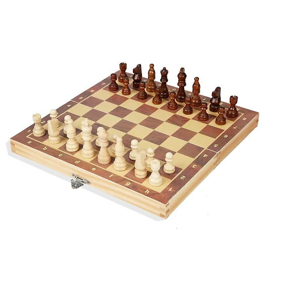 Multipurpose 11.8" Magnetic Wooden Folding Chess Set, Game Board Interior for Storage for Adults Beginner Chess Board