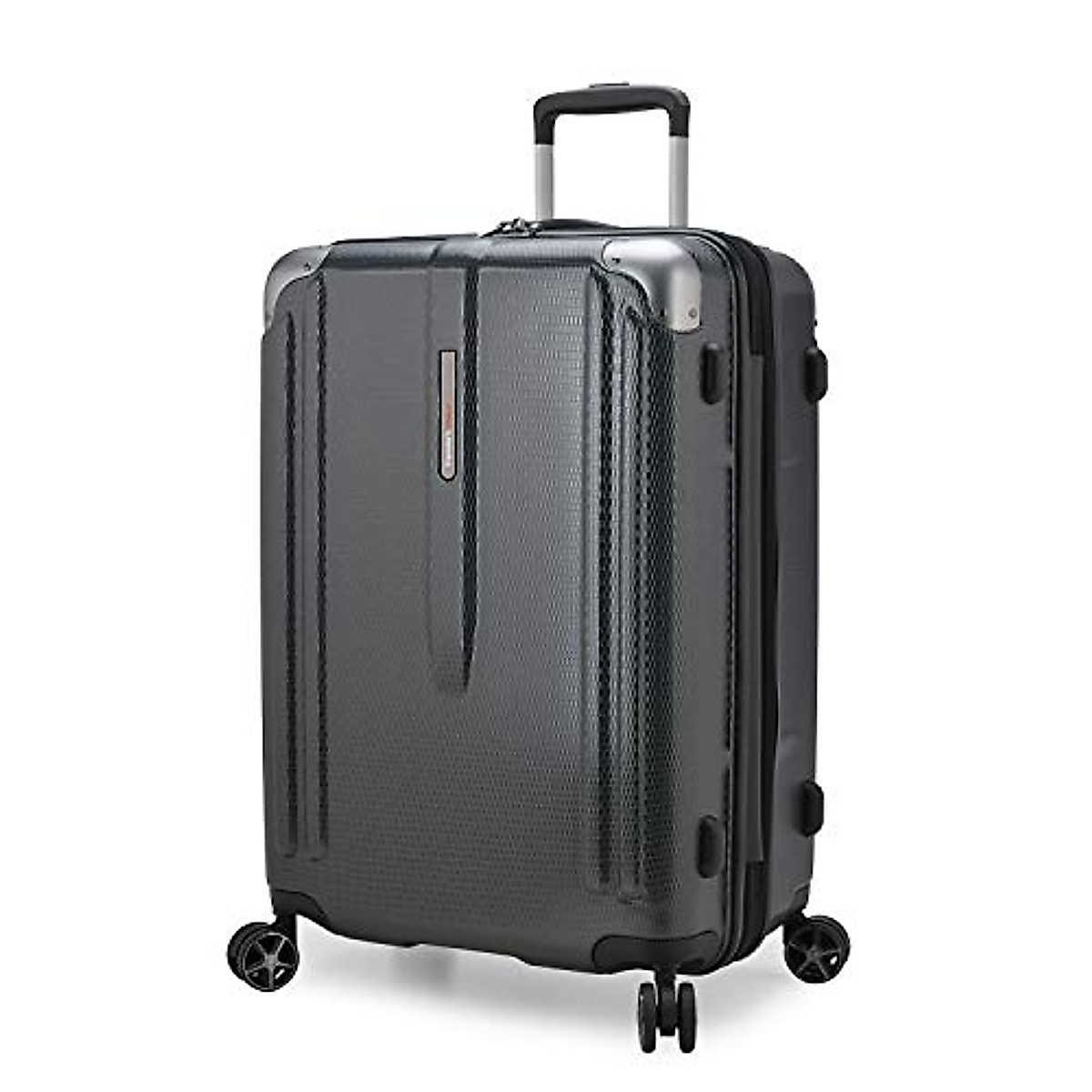 Traveler's Choice New London II Hardside Expandable Spinner Luggage, Gray, Checked-Medium 26-Inch