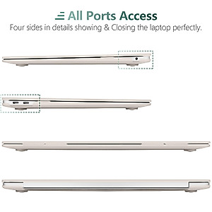 DONGKE Compatible with MacBook Air 13 inch Case 2021 2020 2019 2018 Release Model: M1 A2337 A2179 A1932, Matte Hard Case Cover for MacBook Air 13 inch with Retina Display Fits Touch ID - Stone