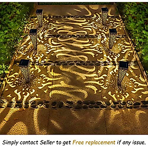 6Pcs Solar Lights Outdoor Decorative Pathway Garden Stakes Lights Waterproof LED for Patio, Walkway, Lawn Decorations (Copper)