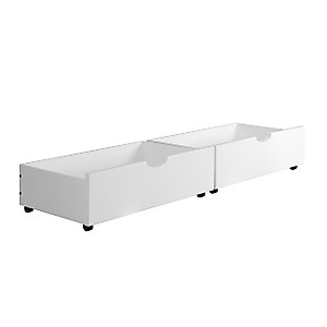 Donco Kids Bunk Bed Kingdom Storage Drawers, White, Set of 2