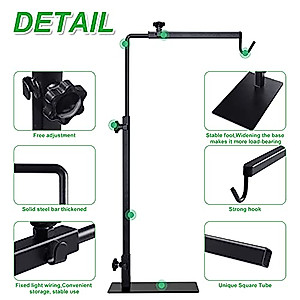 LISINAN Adjustable Reptile Terrarium Heat Lamp Stand,Metal Reptile Lamp Holder Bracket with Turtle Tank Light Fixture Accessories,Used for Lizards Snakes Amphibians Tortoise Habitat(M, 11.81"x25.19")