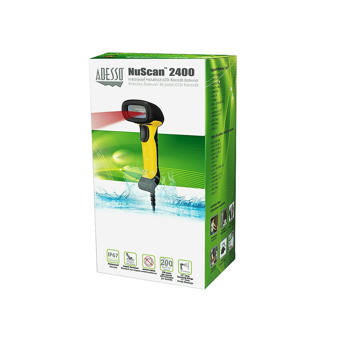 ADESSO NuScan 2400U - 1D Barcode Scanner