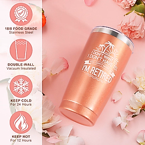 Retirement Gifts for Woman, Happy Best 2024 Retirement Gifts for Women Coworker, Teacher, Nurse, Friends, Mom, Retirees, Funny Cool 20oz Tumbler Retirement Gifts Basket for Coworkers Office & Family