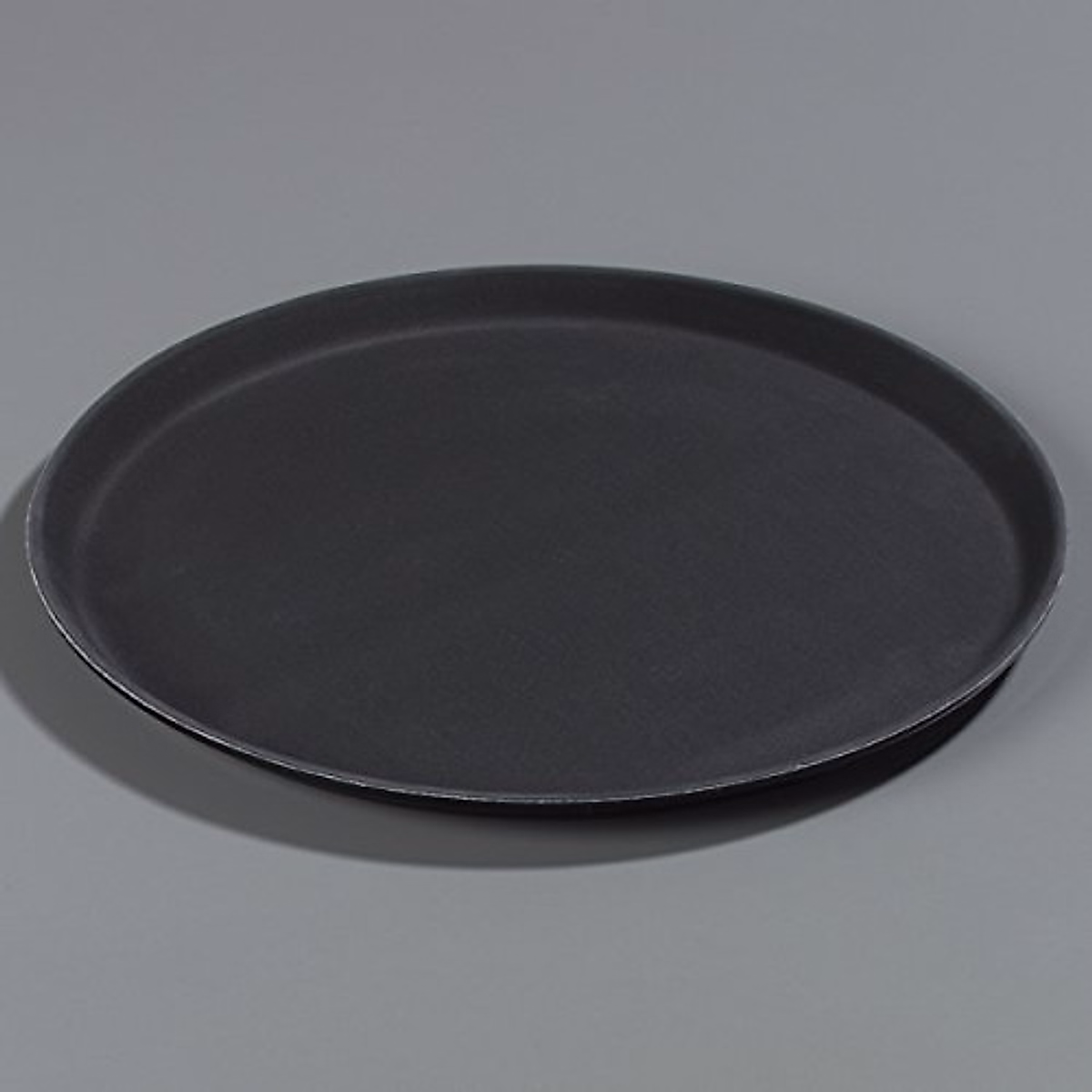 Carlisle FoodService Products CFS 1400GL004 GripLite Rubber Lined Non-Slip Round Serving Tray, 14" Diameter, Black (Pack of 12)
