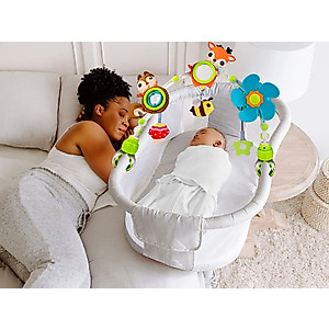 Baby Stroller Arch Mobile, Adjustable Musical Cirb Mobile Toys with Universal Clamps, Versatile Activity Toy Bar for Baby Bouncer Infant Car Seat Toys Stroller Toys Mobile for Bassinet Crib - Orange