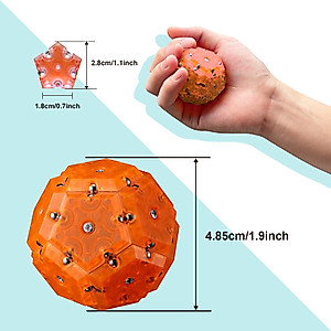 YowellGo Magnetic Fidget Sphere, 12 PCS Magnet Fidget Toys Tiles Soccer Puzzle Balls Building Blocks, Stress Relief Desk Toy Hand Toy Gift for Teenager Adult Man Woman(Red)