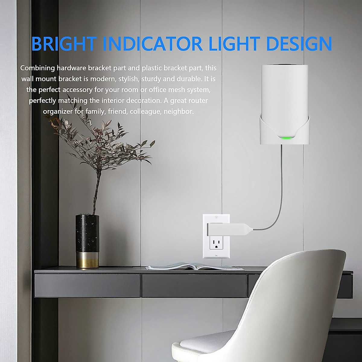 SONGCHEER Router Shelf Wall Mount for Tp Link Deco X68 XE75 XE75 Pro AXE5400 Deco Mesh WiFi 6E WiFi Router Holder Stand Bracket Shelf Cable Organizer with Screw Mounting Kit (White-3pack)