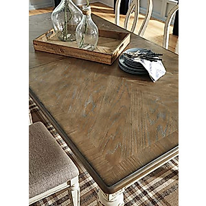 Signature Design by Ashley Realyn French Country Dining Extension Table, Seats up to 8, Chipped White