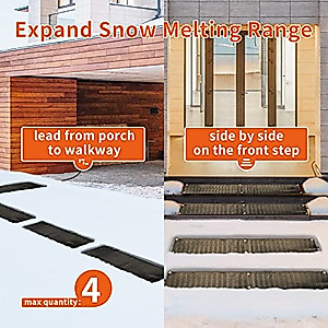 AUTOMATTERS Snow Melting Mats, Anti-Slipping Heated Outdoor Mat, Elderly Friendly Heating Sidewalk Mat, for Front Step, Concrete Walkway and North-Facing Sidewalk, 20inch*60inch