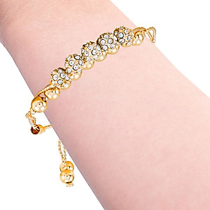 GUESS Gold-Tone Two Row Beaded Slider Bracelet