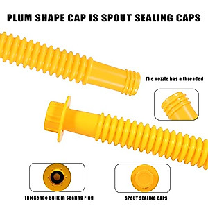 25 Pcs Gas Can Spout Kit QJIUBA 4 Sets for 1/2/5/10 Gal Replacement of Old Tanks Includes Nozzle, Vent caps, Rubber Gasket, Drill bits, Auxiliary Base Cap