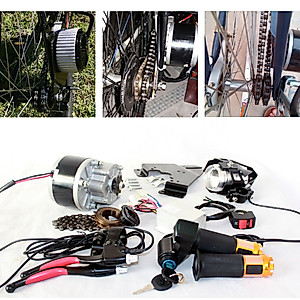 L-faster 250W ELECTRIC BRUSH MOTOR for BICYCLE ELECTRIC ACCELERATOR with KEY SWITCH and BATTERY VOLTAGE SIMPLE MOTOR KIT for DIY E-BIKE (36V 250W)