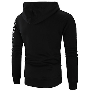 Muscularfit men's fashion hoodies & sweatshirts Graphic Hoodies Mens Sports Slim Fit Long Sleeve Pullover Workout Sweatshirts Crewneck Casual Shirts Fall Clothes mens big and tall hoodies Black XL