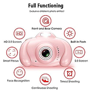 LKYBOA Child Camera -Kids Digital Camera for Girls Age 3-10, Toddler Cameras Mini Cartoon Rechargeable Video Camera with Screen and (Color : Blue)