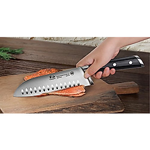 Cangshan TS Series 1020687 Swedish 14C28N Steel Forged 7-Inch Santoku Knife and Wood Sheath Set