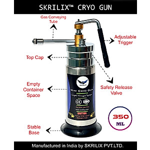 ULTRONIX Dermatologist's Choice Mini Cryo Gun Liquid Nitrogen Sprayer 350 ML Cryo Spray For Dermatology